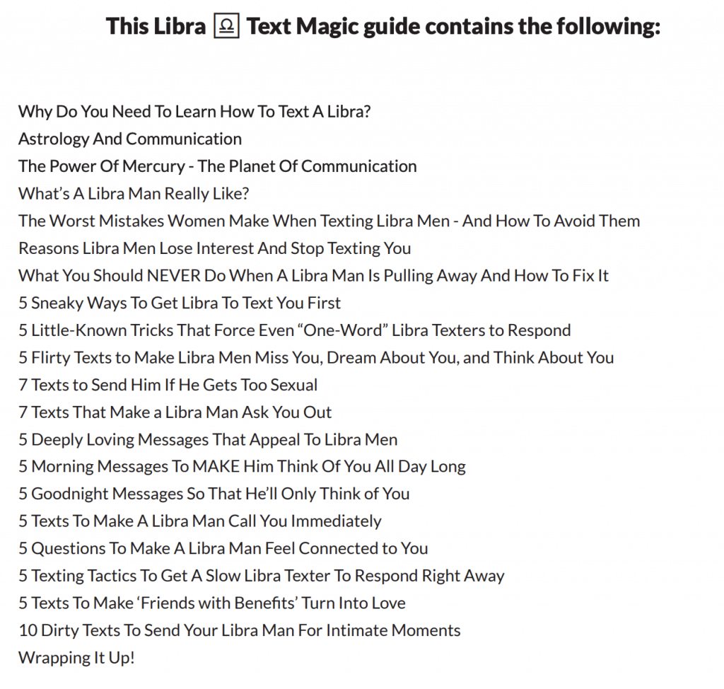 Libra Text Magic Offer - Libra Man Secrets